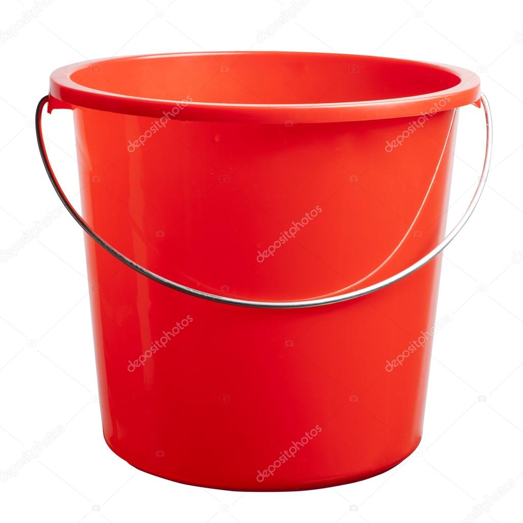 Red plastic bucket Stock Photo by ©koosen 30937283