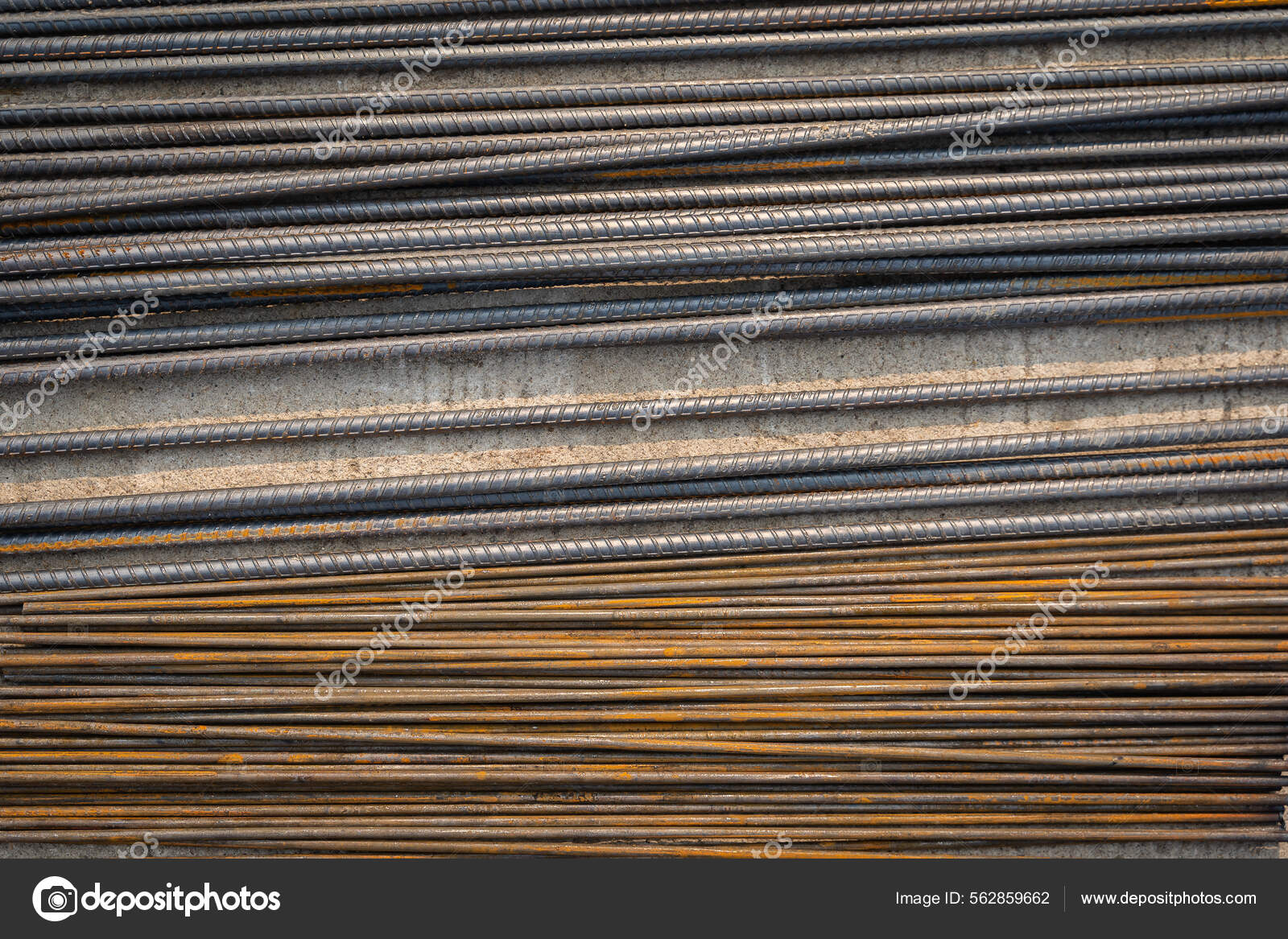 Steel Rods Bars Metal Iron Reinforcement Lying Ground Construction Site ...