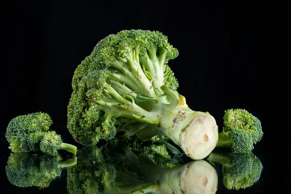 Broccoli Black Background Ice Cubes Crushed Ice Stock Photo by ©ketta ...