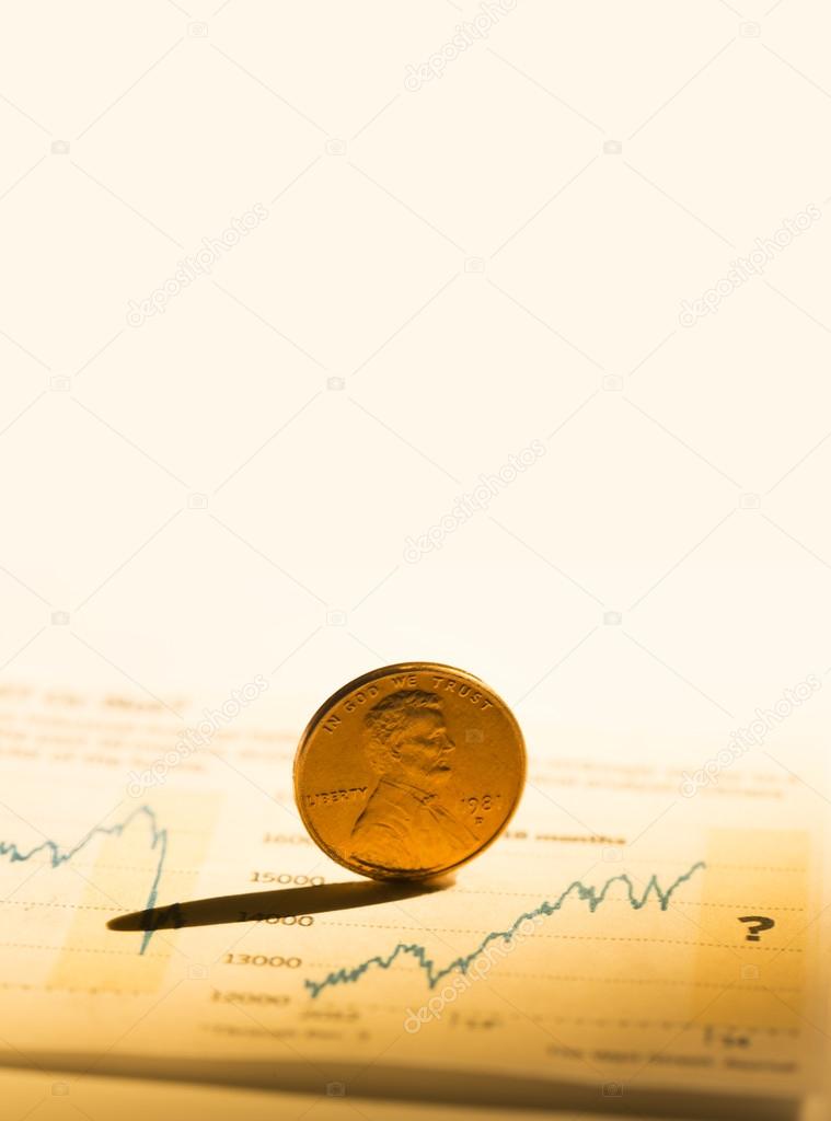 Penny on a growth chart Stock Photo by ©castaldostudio 48265825
