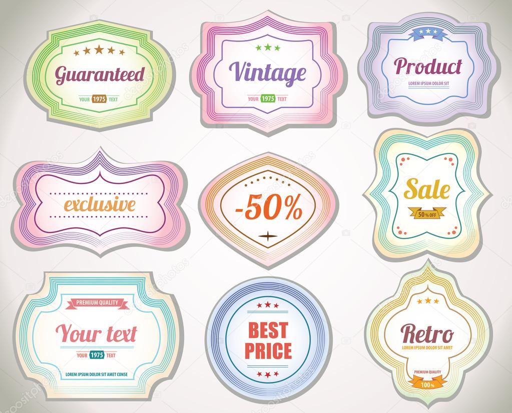 Set of vintage labels and stickers to product. No.01 — Stock Vector ...