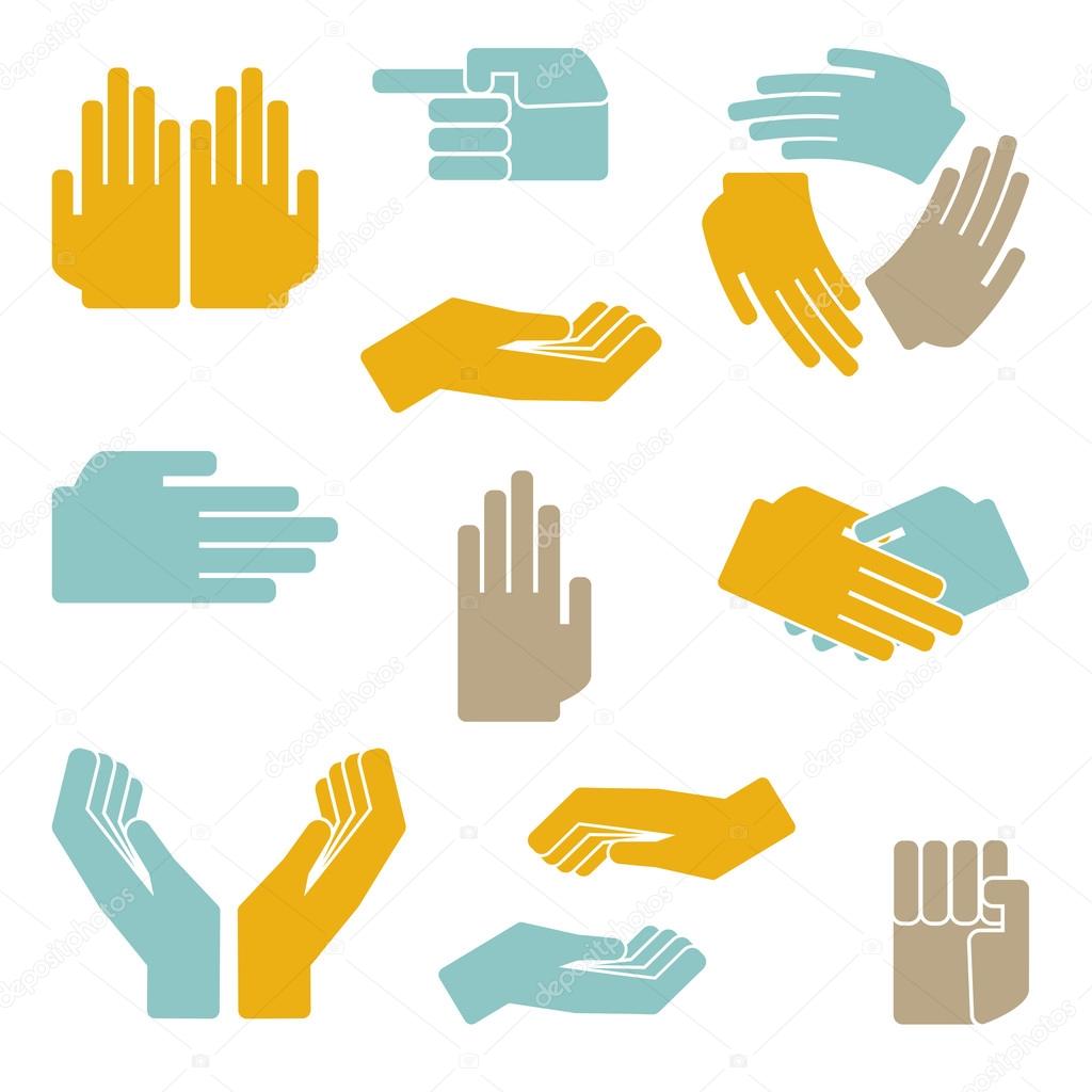 Hands vector set — Stock Vector © kusuriuri #29019075