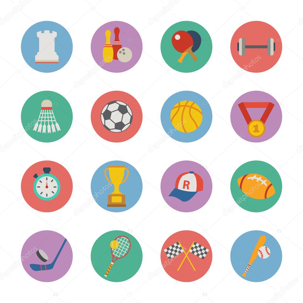 Set of flat sport icons Stock Vector by ©kusuriuri 30965239