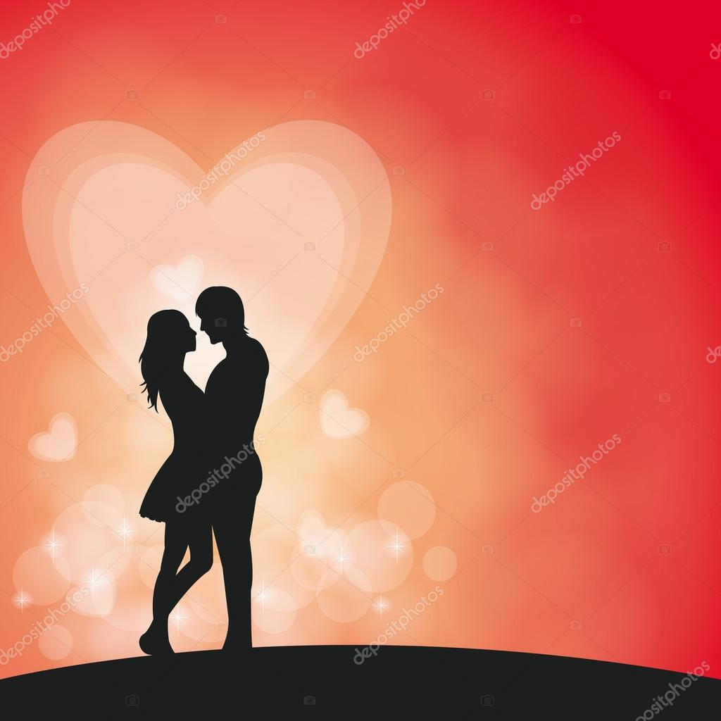 Romantic couple in vector background Stock Vector Image by ...