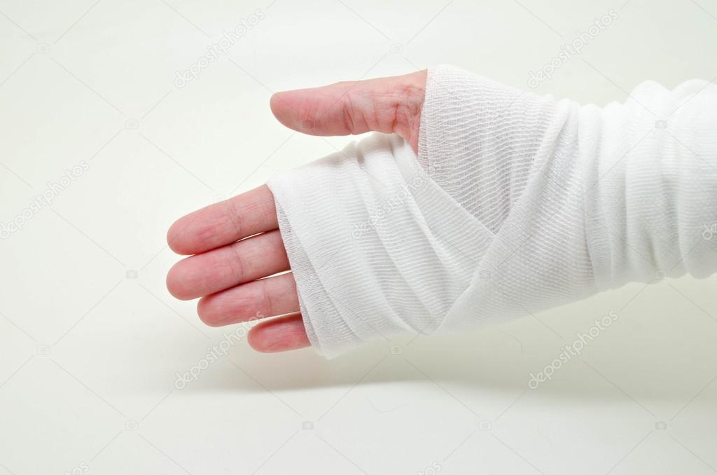 Hand tied with elastic bandage — Stock Photo © kamonpornpook #31352807