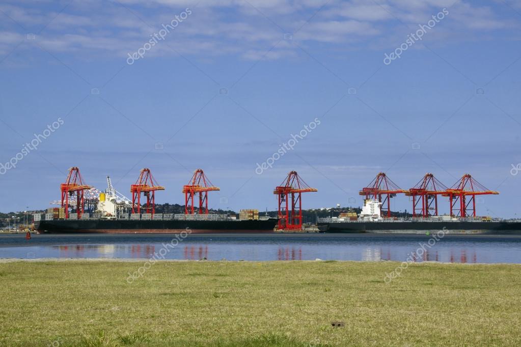 Ships Loading at Wharf in Durban Harbor Stock Photo by ©lcswart 44038549