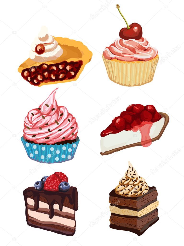 Vector desserts — Stock Vector © Laihiala #29005617