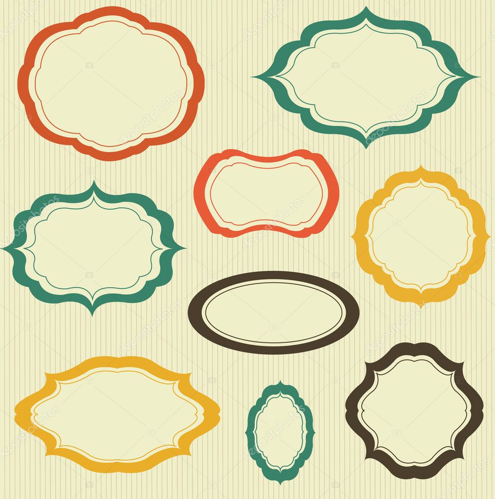 Set of vector retro text frames — Stock Vector © Laihiala #29227239