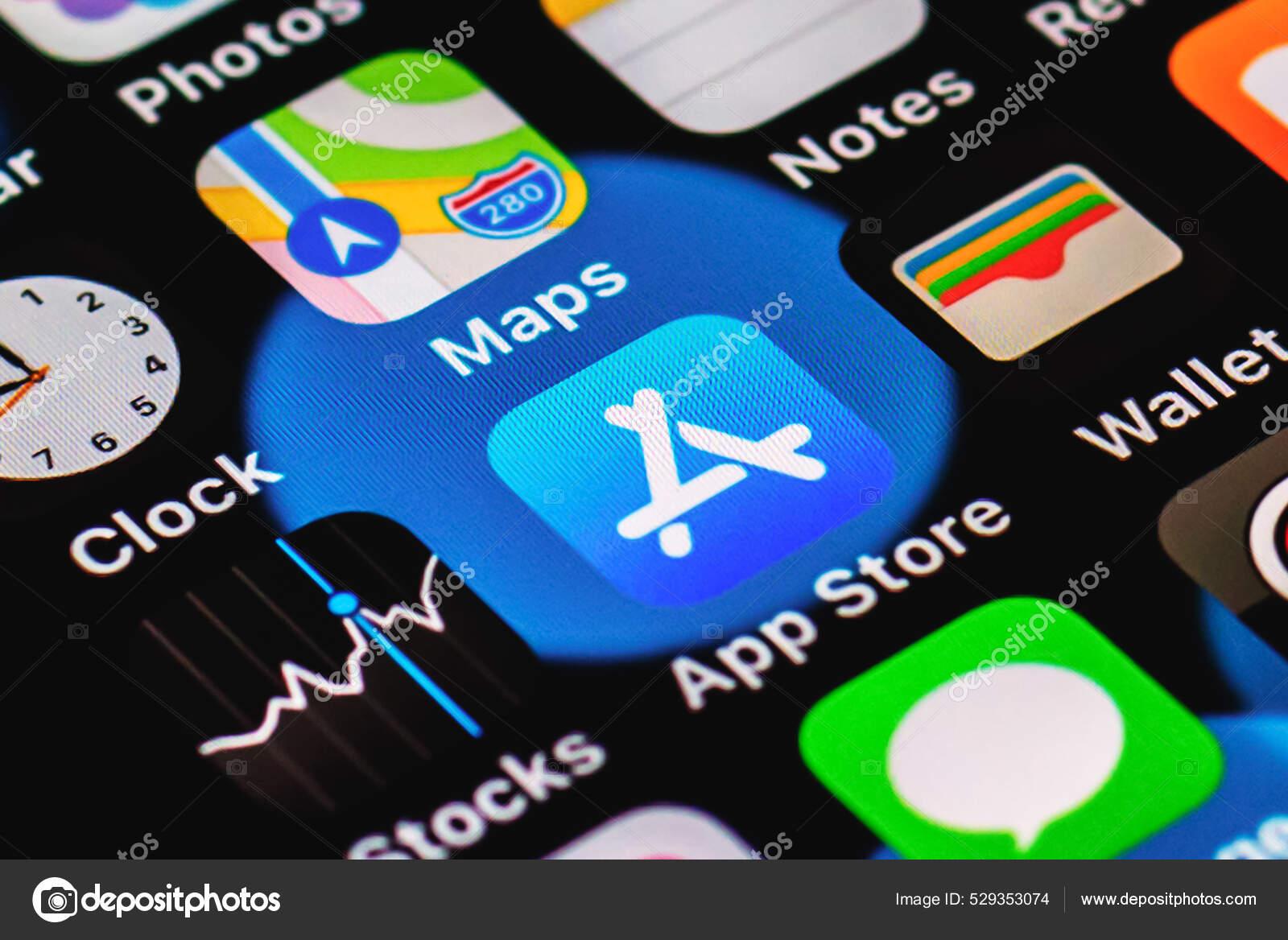 Apple Store Application Icon Apple Iphone Smartphone Screen Closeup ...