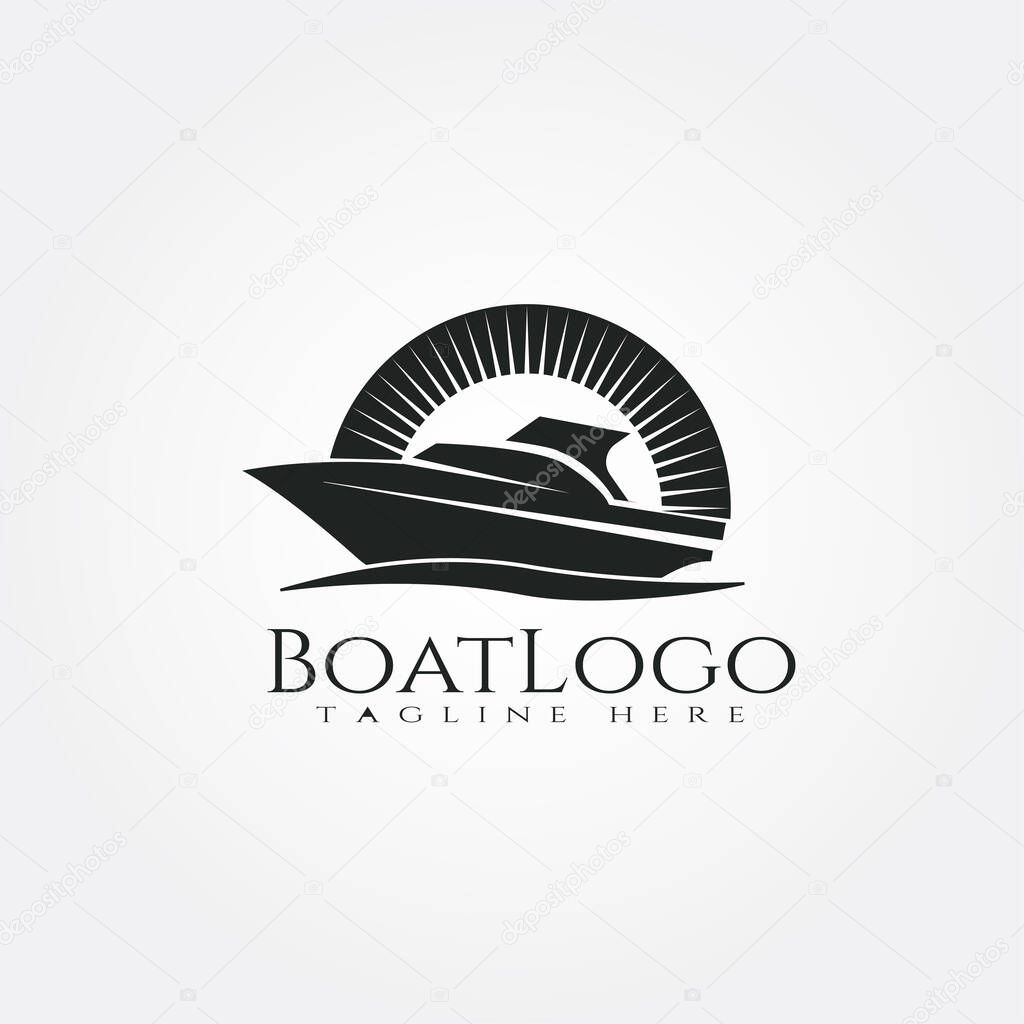 Plantilla de logotipo del barco, diseño del icono de la nave, elemento ...