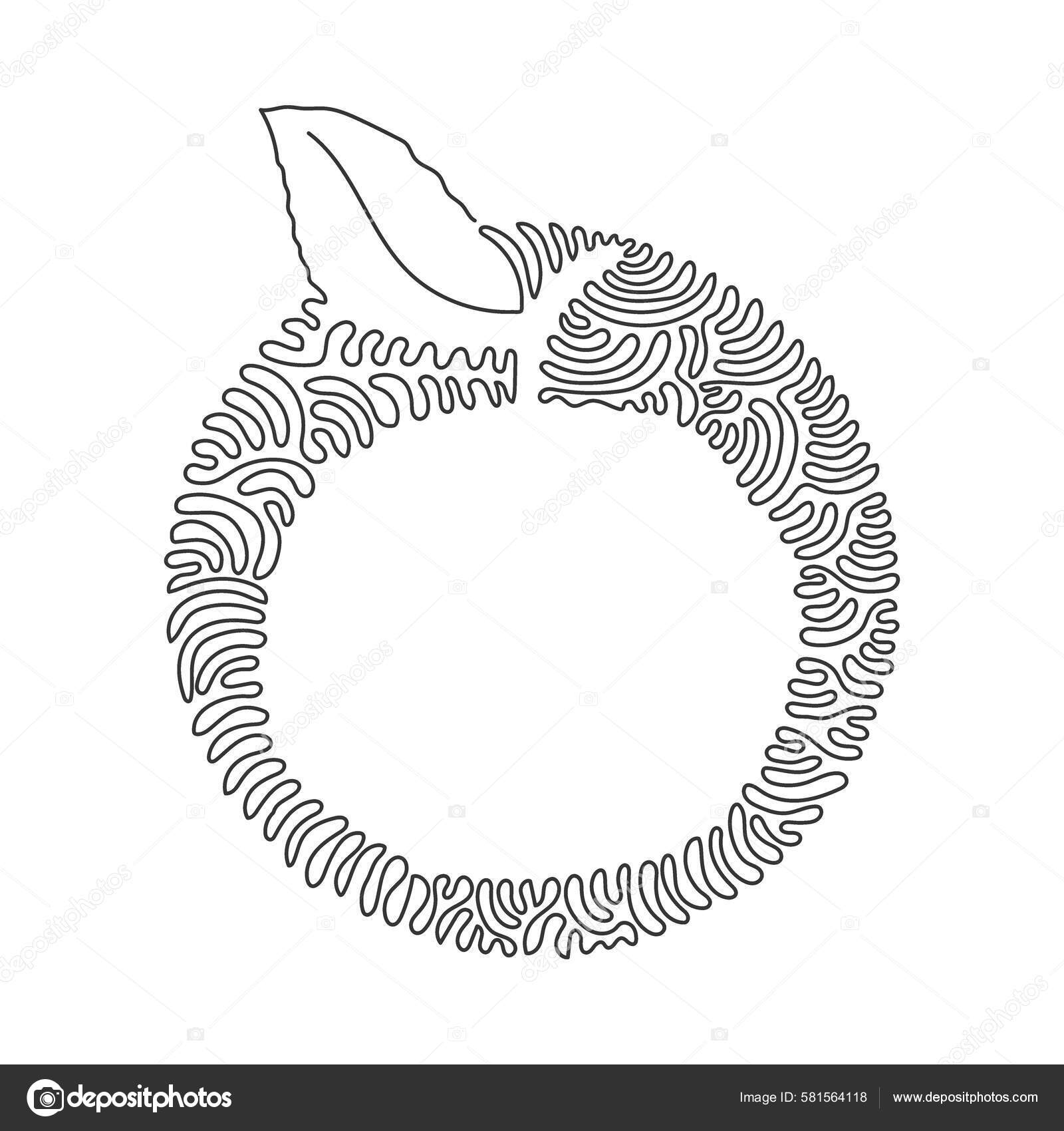 Single Continuous Line Drawing Whole Healthy Organic Orange Orchard