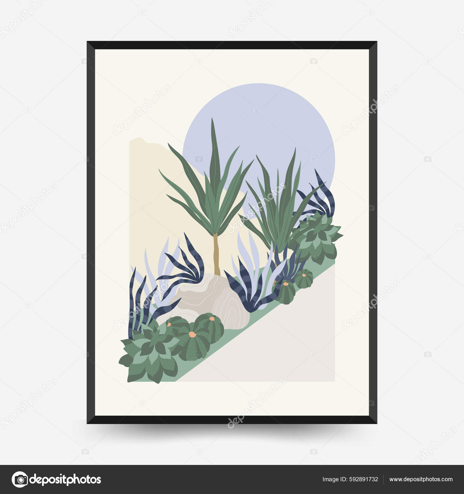 Nature Garden Landscape Poster Template Card Flowers Plants Home ...