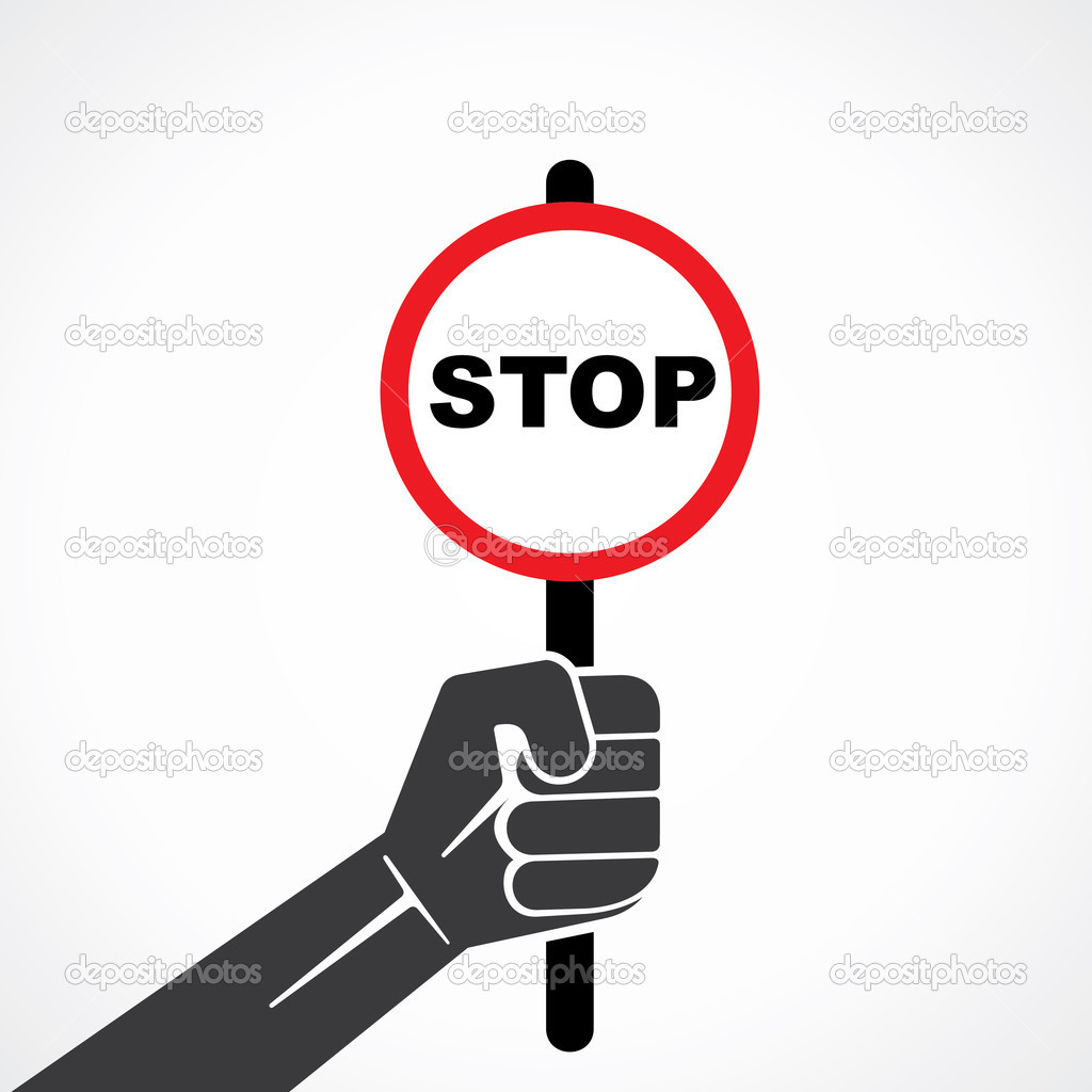 Hold stop sign board stock vector Stock Vector Image by ©vectotaart ...