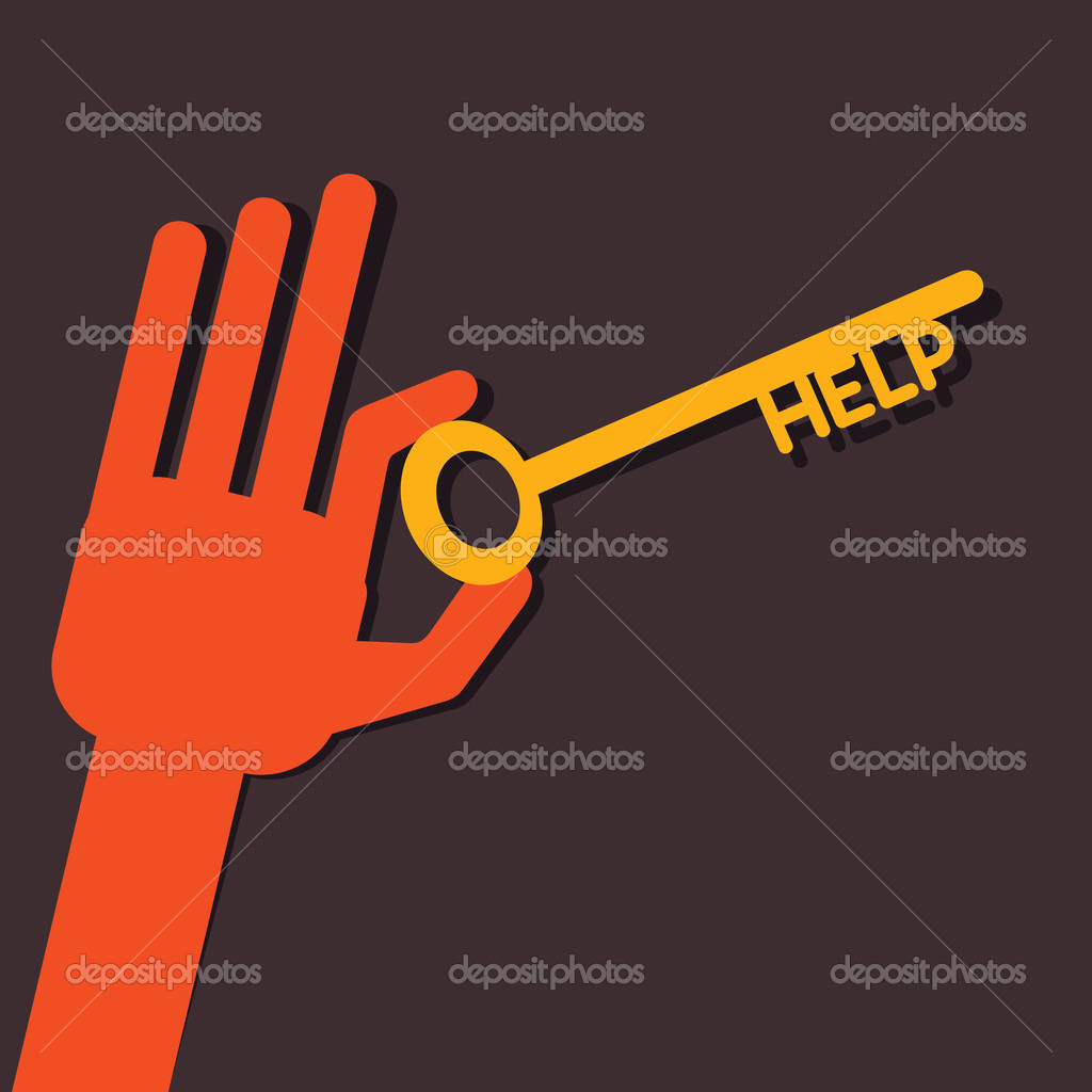 Help key in hand stock vector Stock Vector by ©vectotaart 32656793
