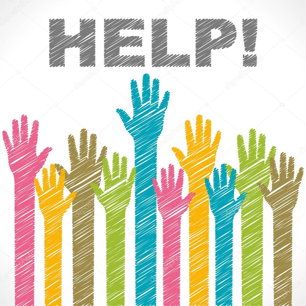 Colorful sketch helping hand background vector — Stock Vector ...