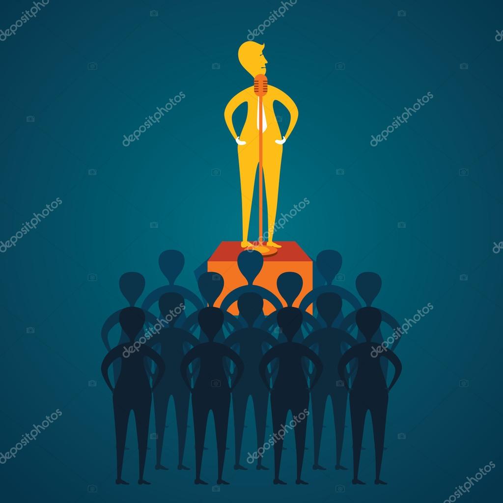 Leader acts on stage Stock Vector Image by ©vectotaart #48084513
