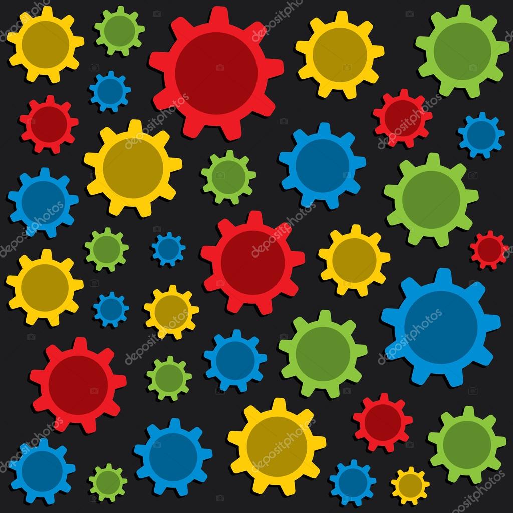 Colorful gear pattern background Stock Vector Image by ©vectotaart ...
