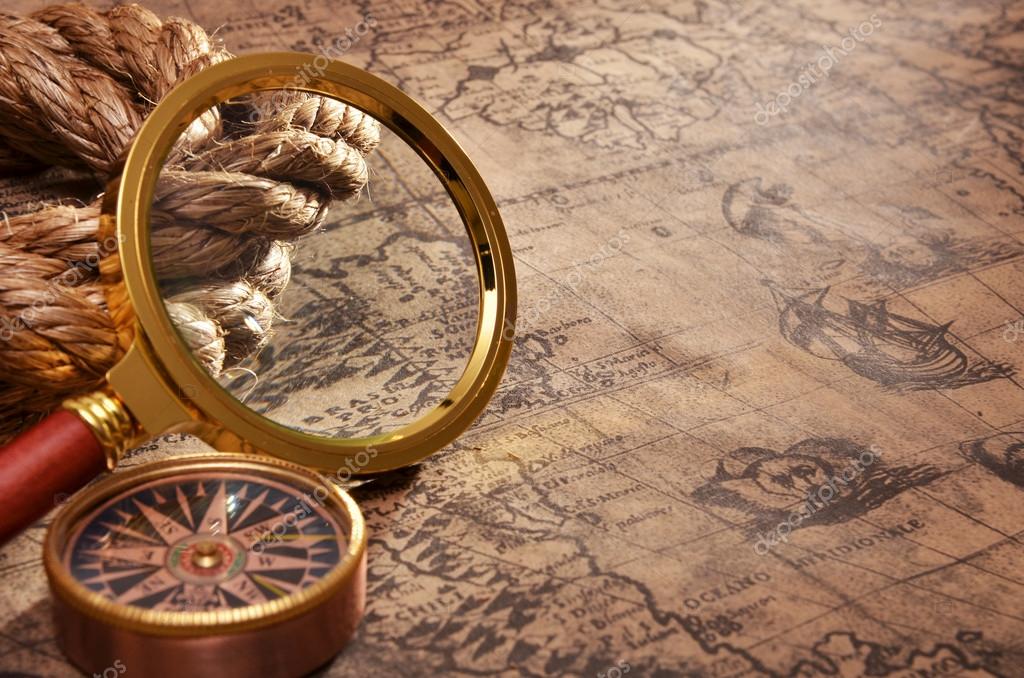 Ancient map and magnifying glass Stock Photo by ©Vladi_mir 42340929