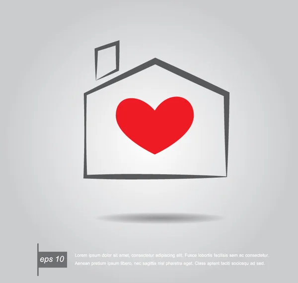 House Heart Vector Graphic