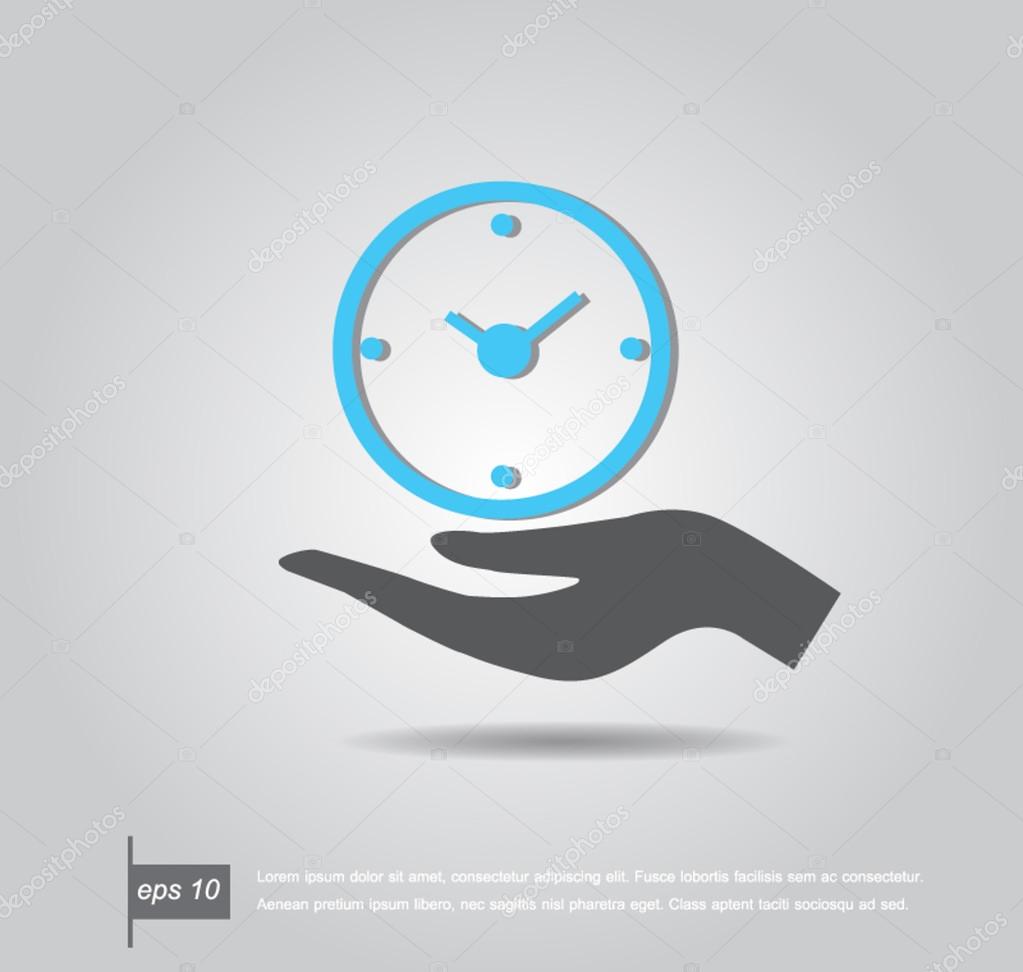 Hand hold clock icon vector — Stock Vector © atibody #37196293
