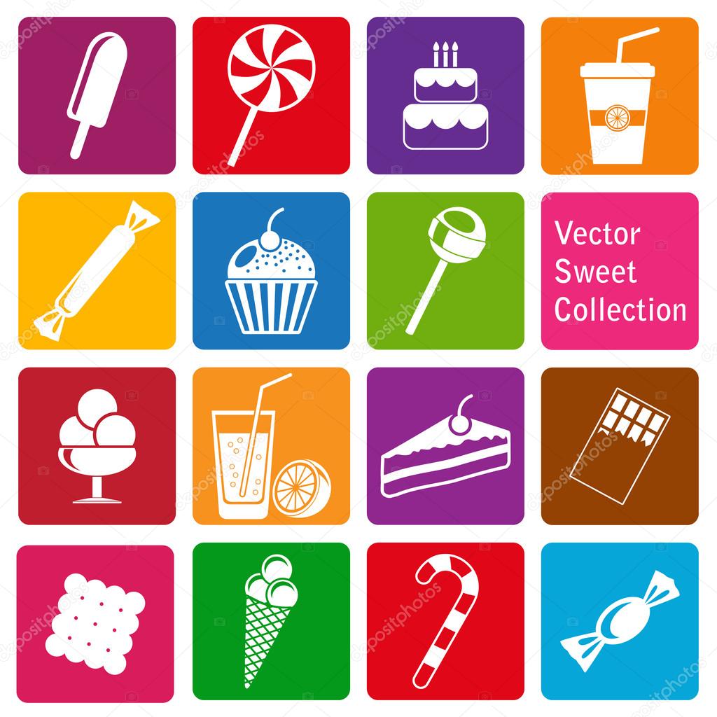 Vector collection: sweets icons — Stock Vector © roomoftunes #49631183
