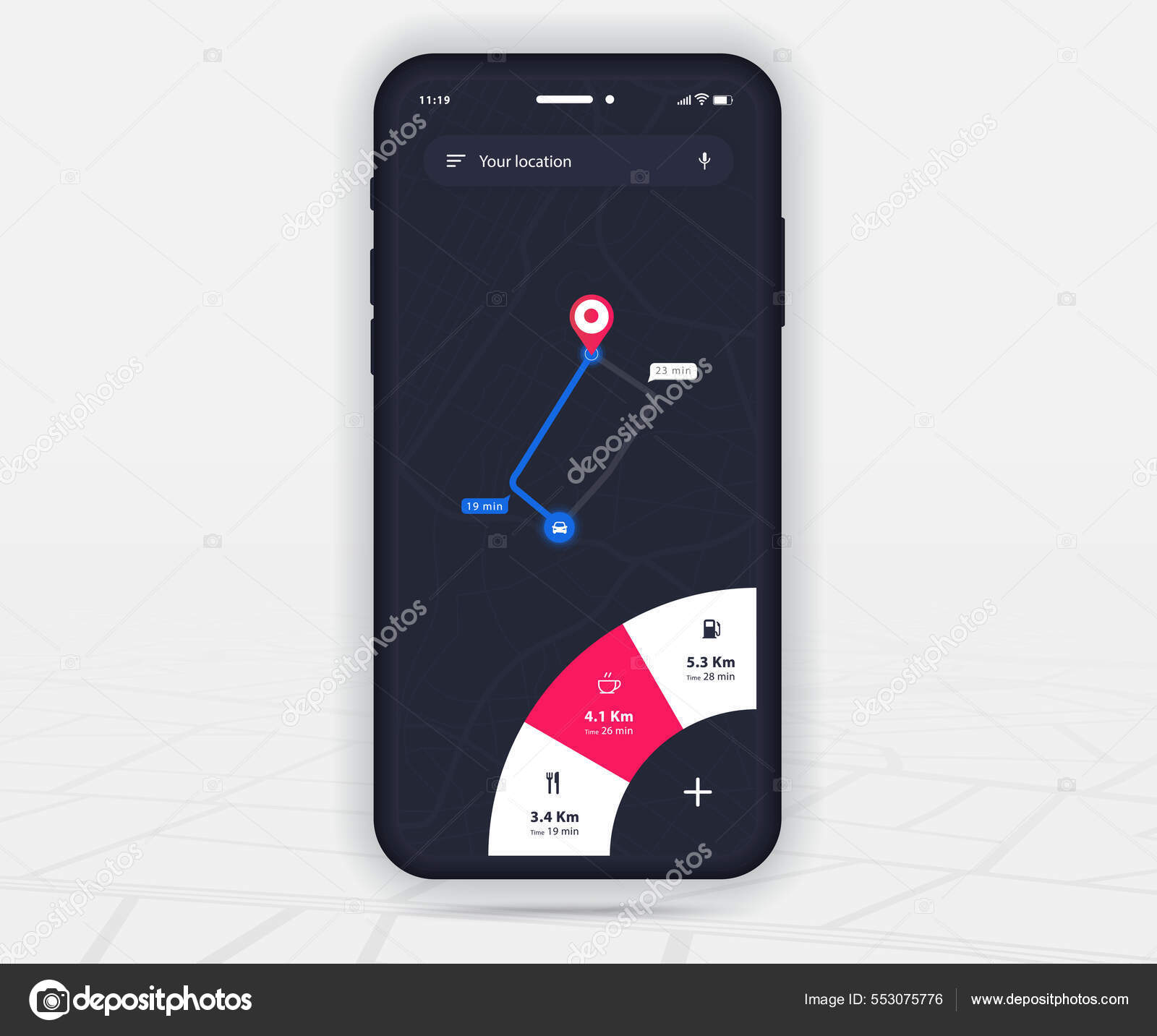 Map Gps Navigation App Concept Mobile Map Application Smartphone App Stock Vector Image by ...