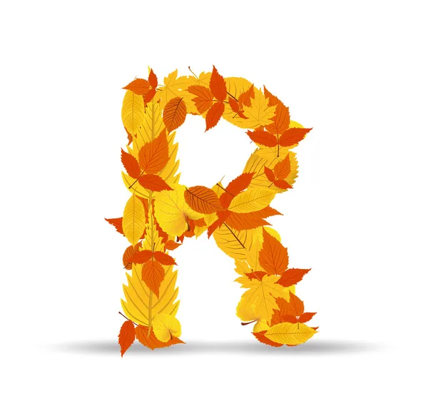 Vector autumn leaves font, letter W — Stock Vector © ngocdai86 #41970715