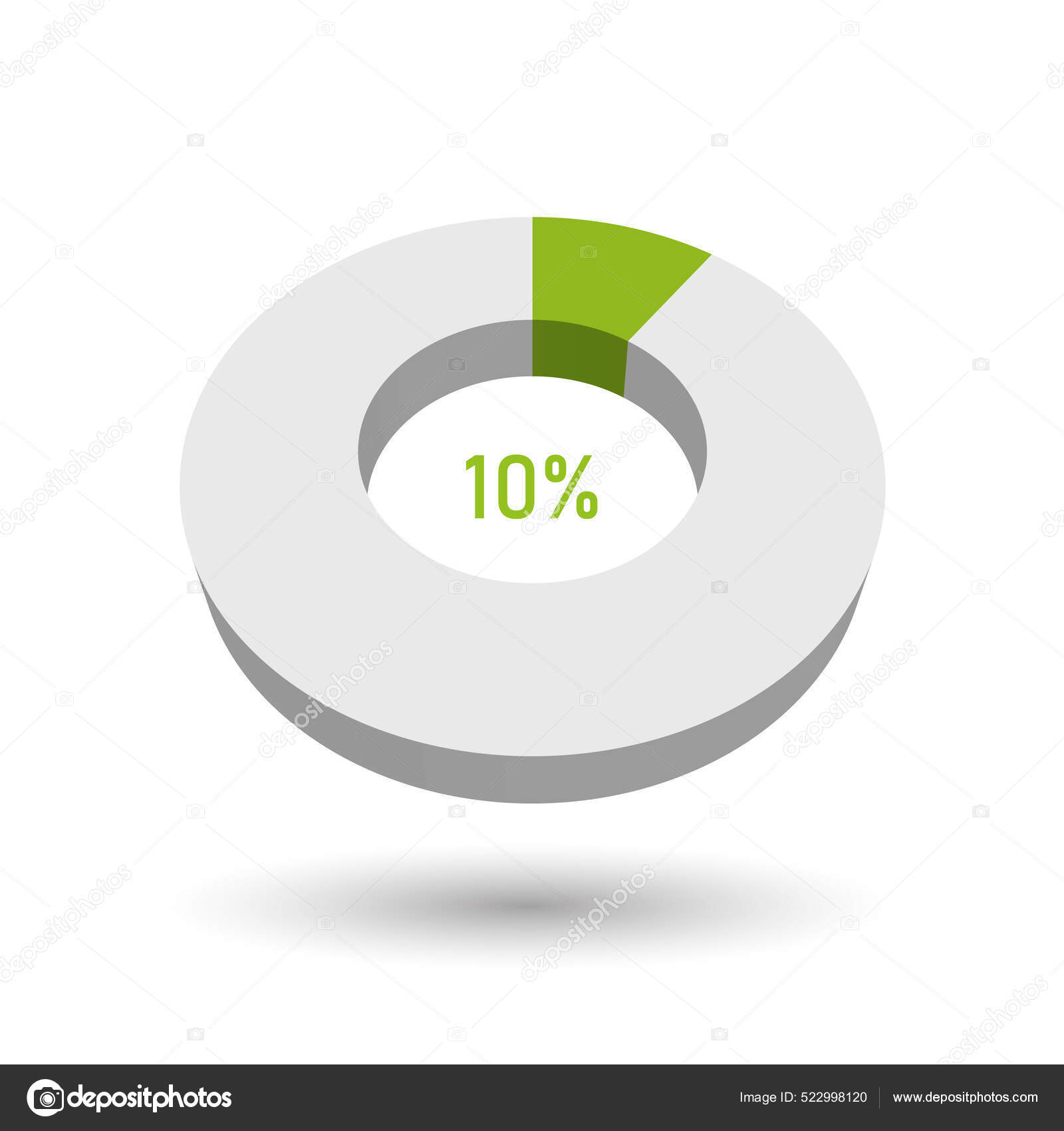 10 percent 3D vector pie chart Stock Vector Image by ©pyty #522998120