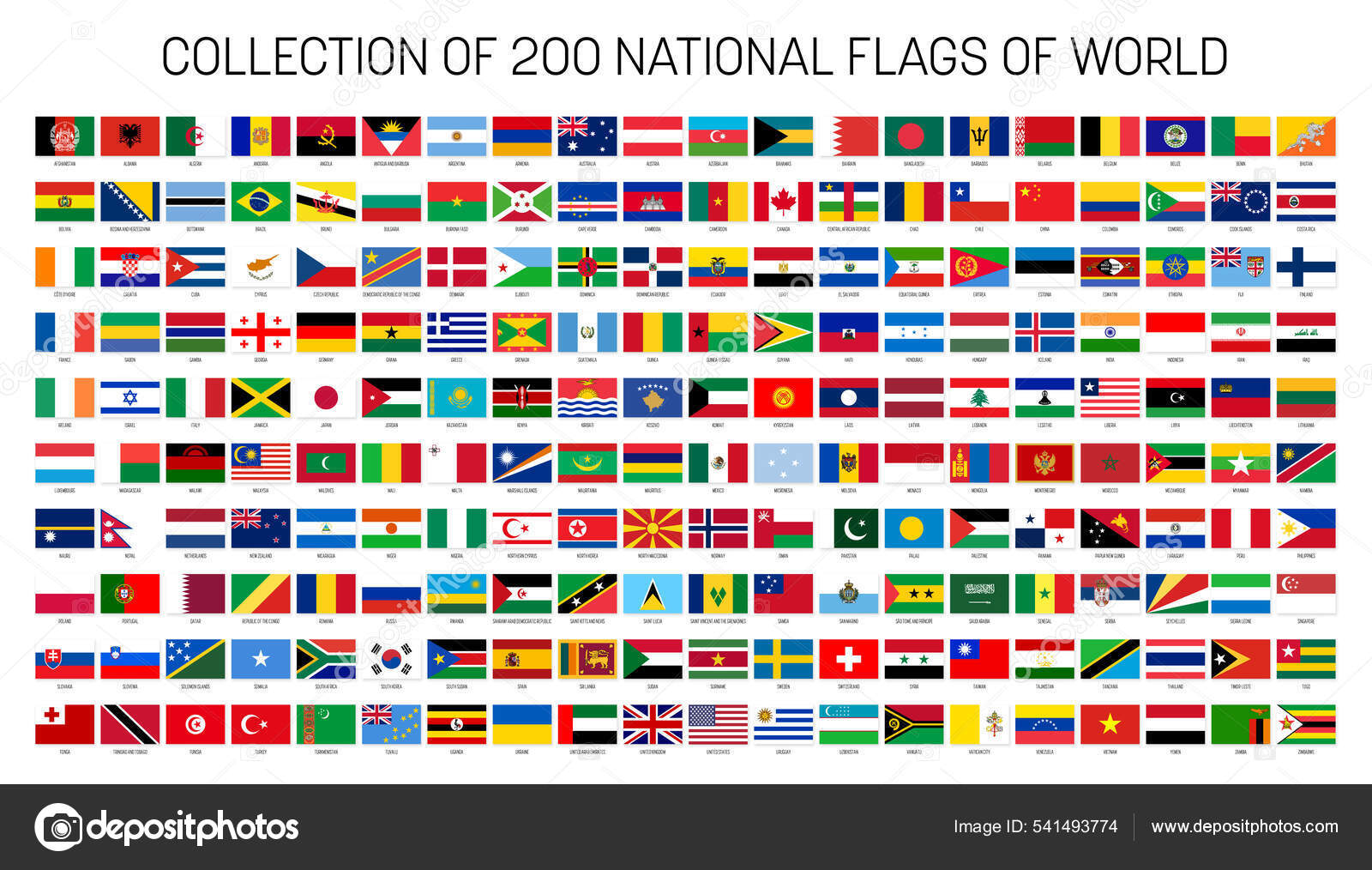 Nationalflaggen der Länder der Welt Stock-Vektorgrafik von ©pyty 541493774