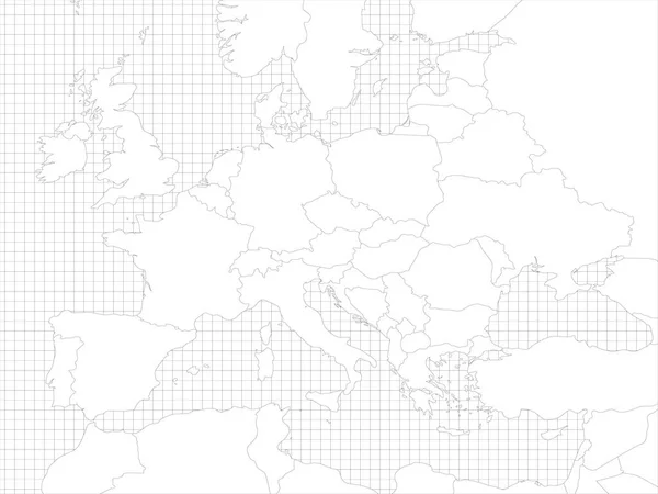 Blank Black And White Map Of Europe