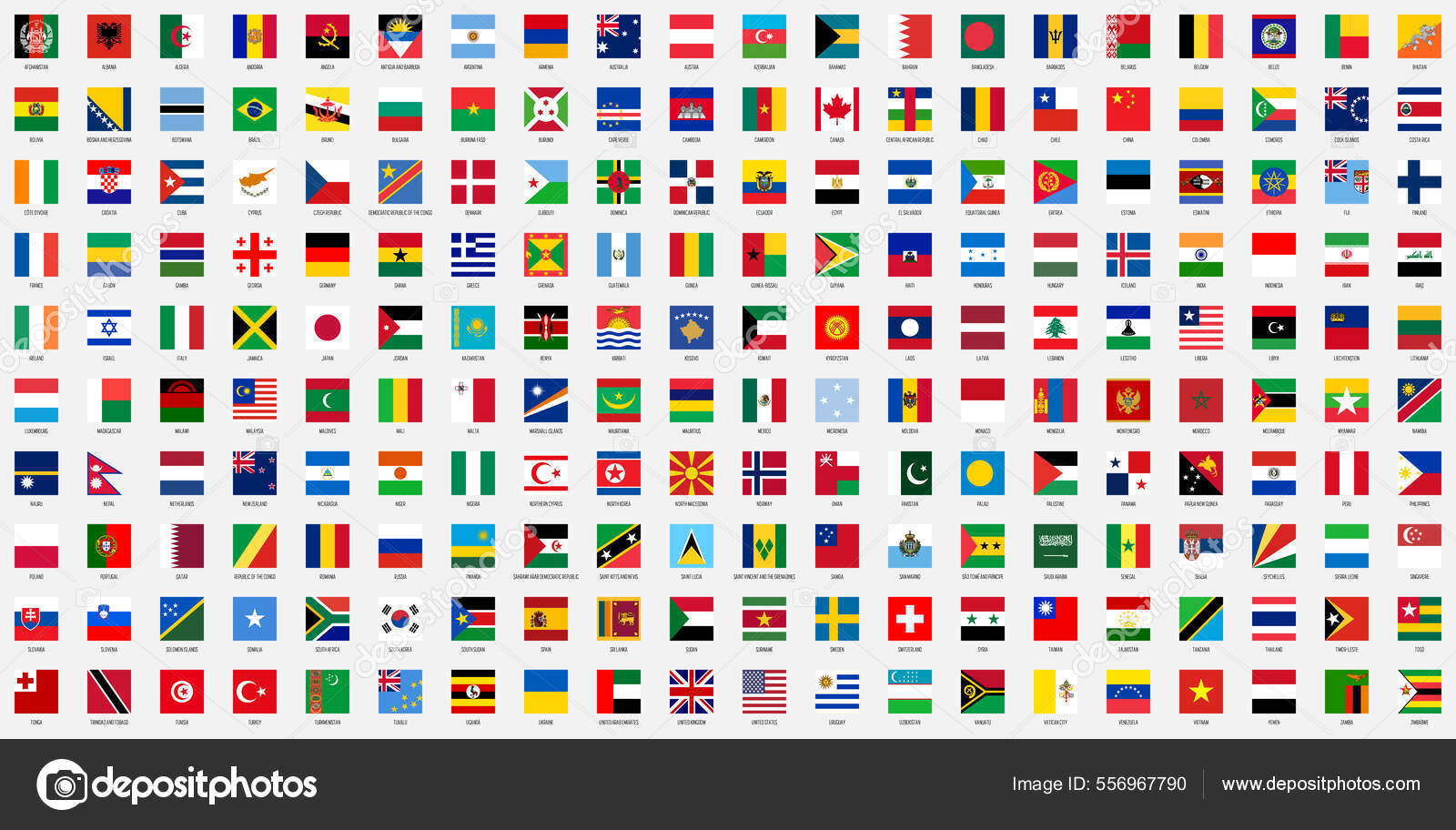Banderas nacionales cuadradas de los países del mundo Vector de stock ...