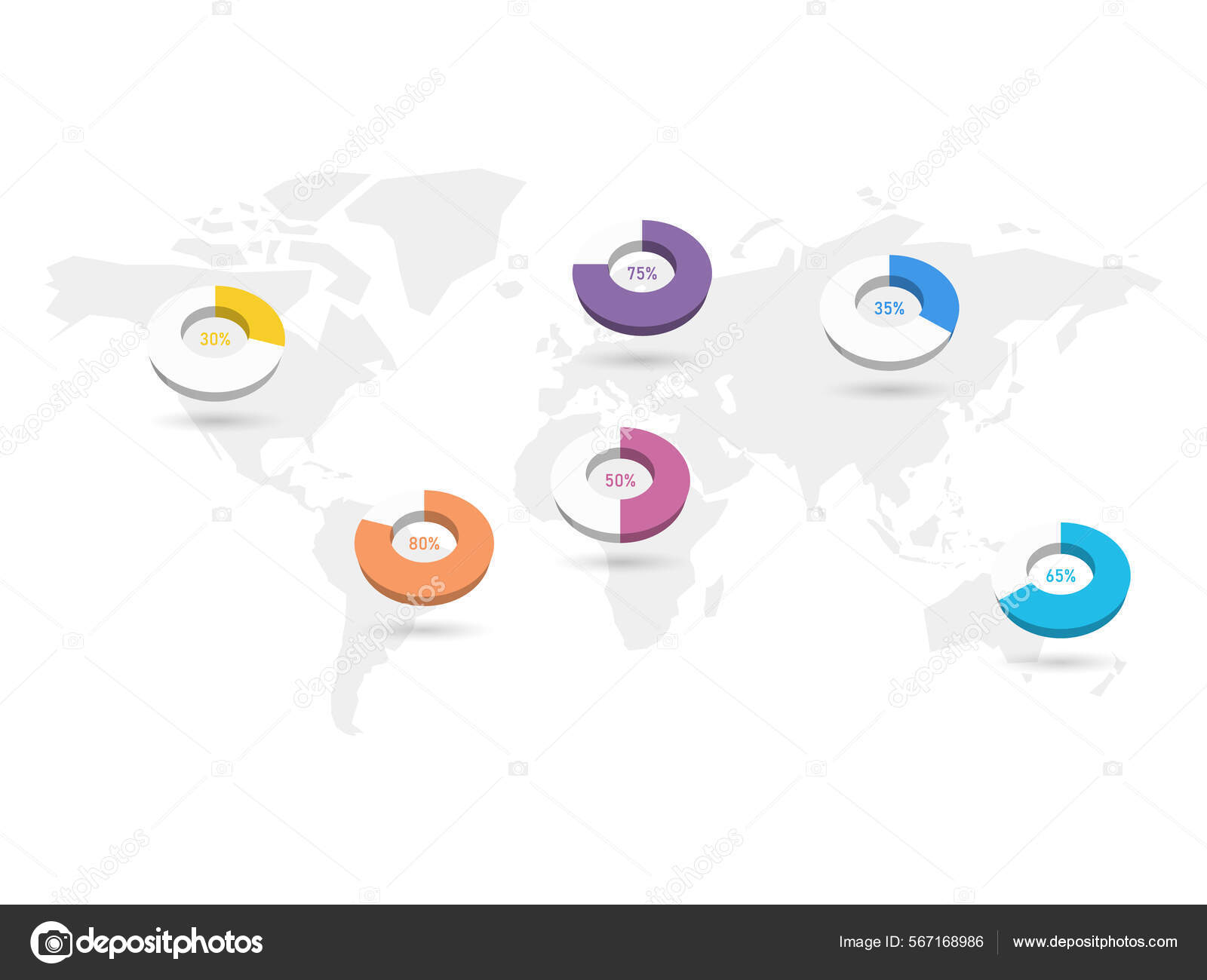 World map and continents infographics Stock Vector Image by ©pyty ...