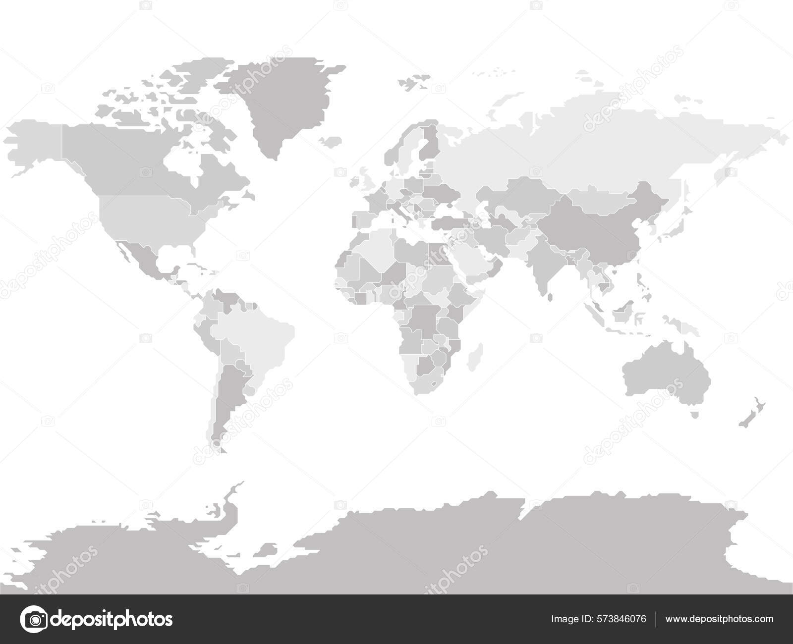 Simplified Blank Schematic Map World Political Map Countries ...
