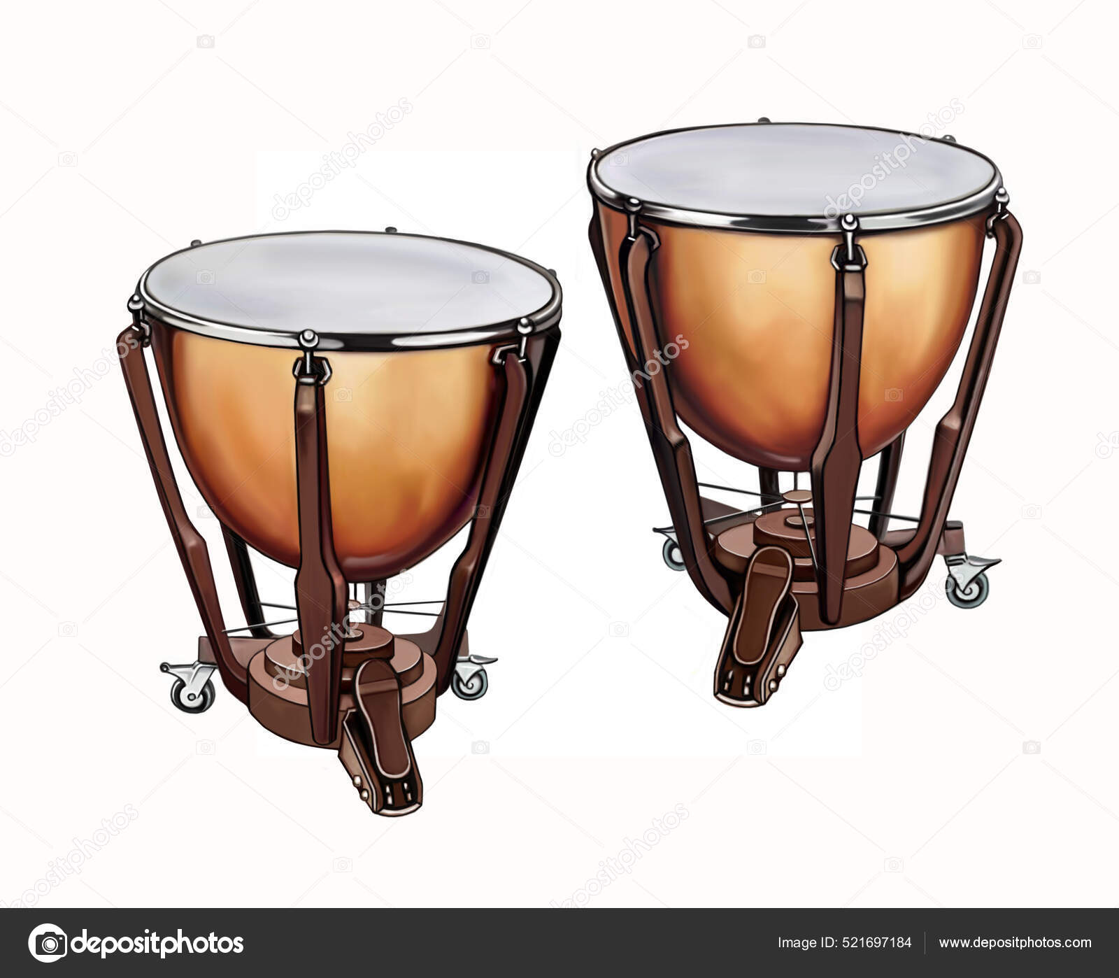 Timpani Kettledrums Called Timps Musical Instruments Percussion Family ...