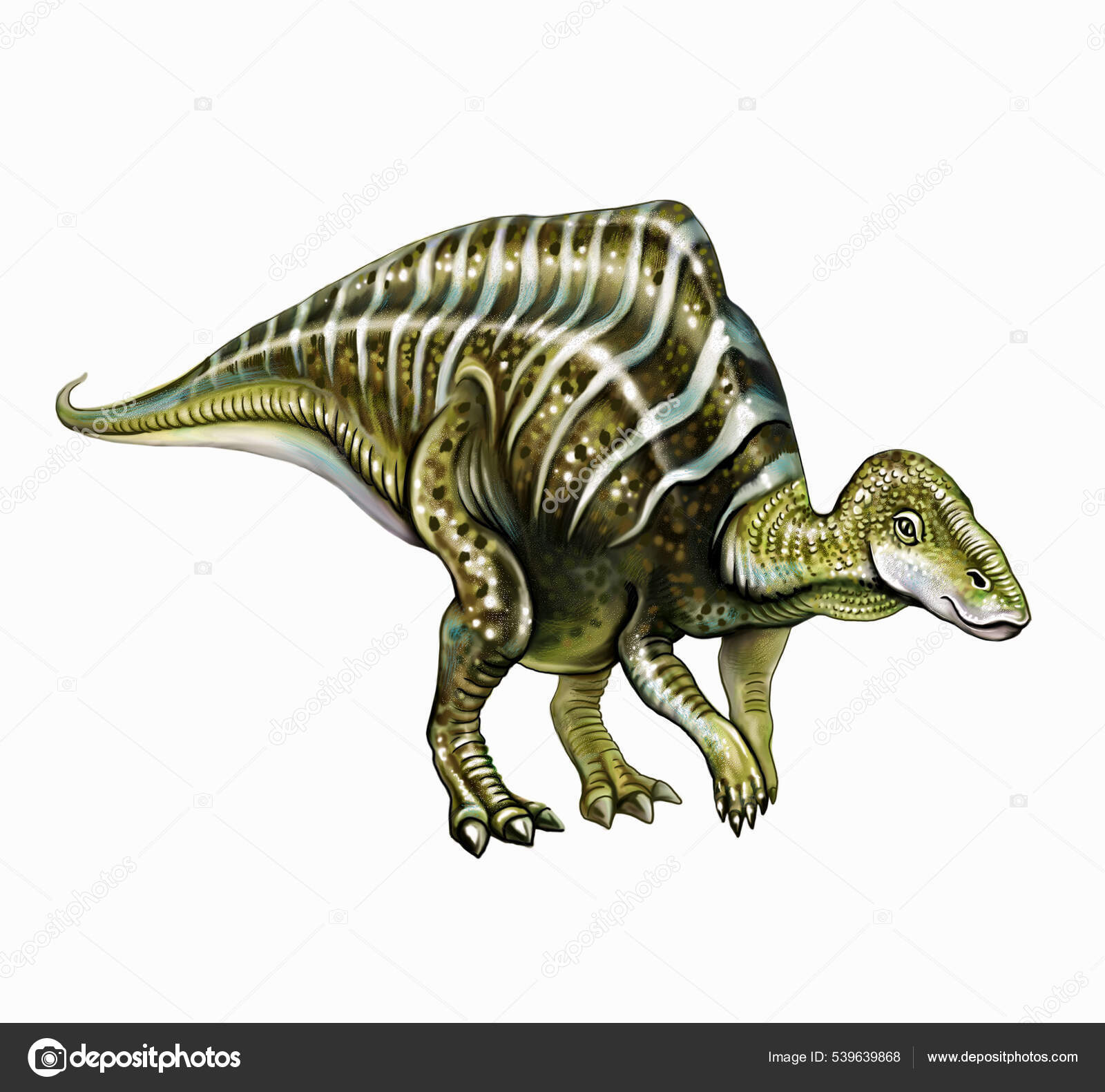 白亜紀中生代のハドロサウルス科の恐竜マヤサウルス 現実的な絵 白い背景に孤立した画像 — ストック写真 © Liliya.Butenko ...