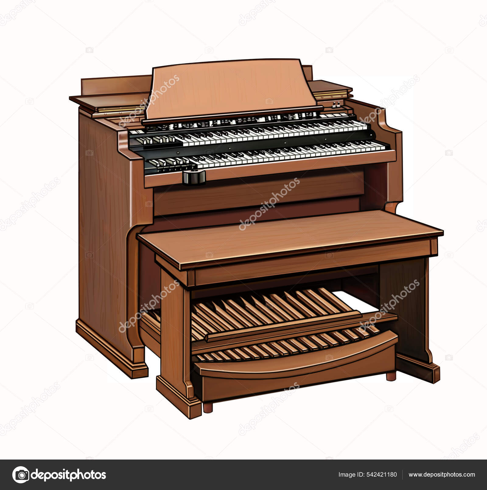 Elektronische Orgel Tasteninstrument Illustration Realistische ...