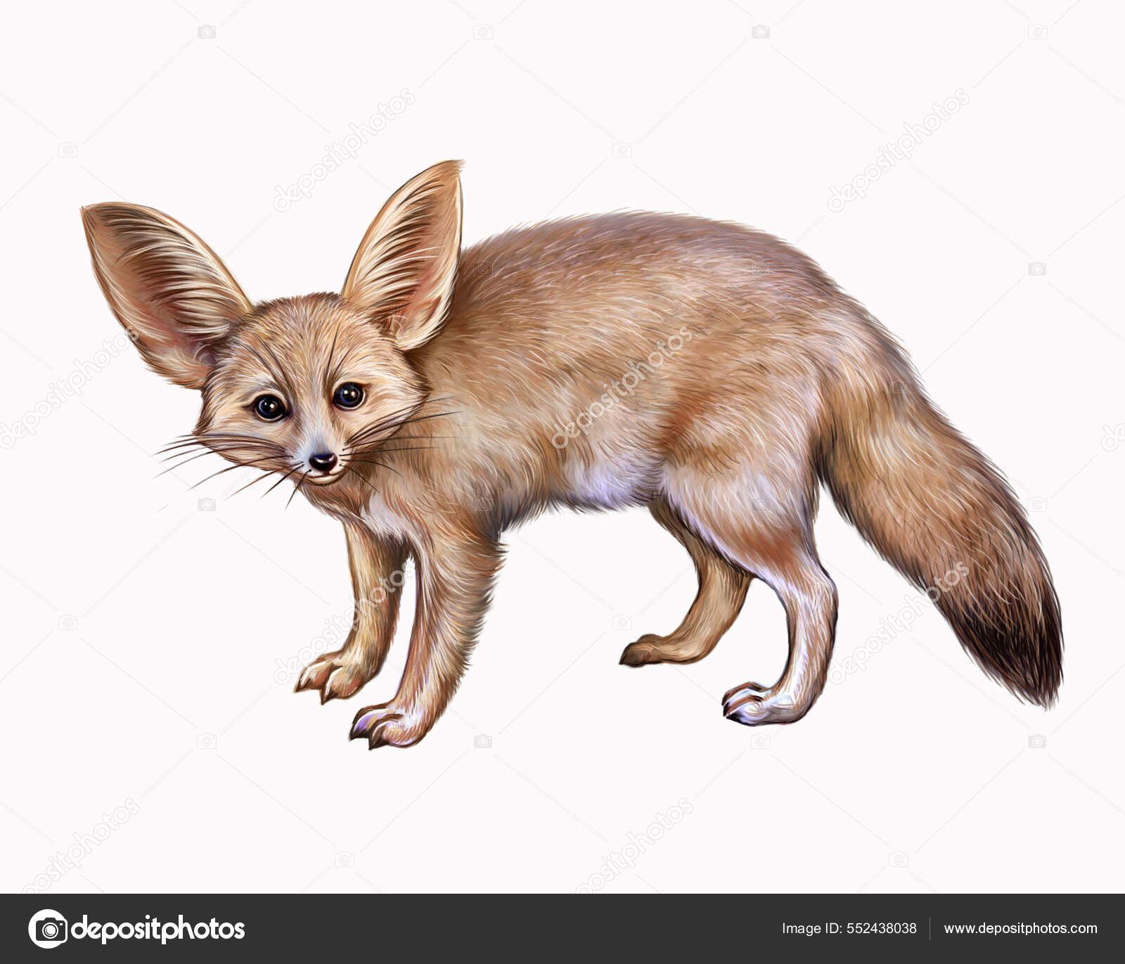Fennec Fox Vulpes Zerda Illustration North African Desert Animal ...