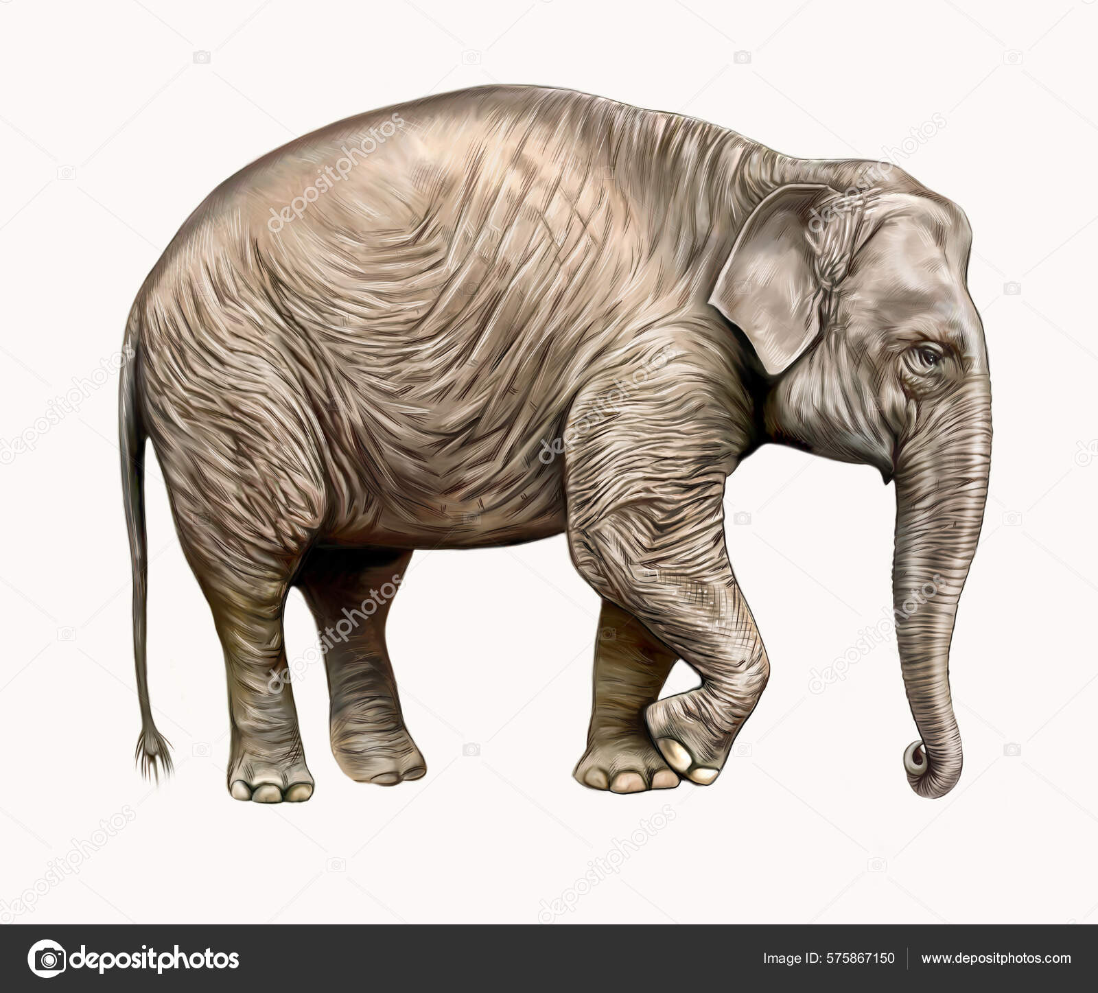 Asian Elephant Drawing