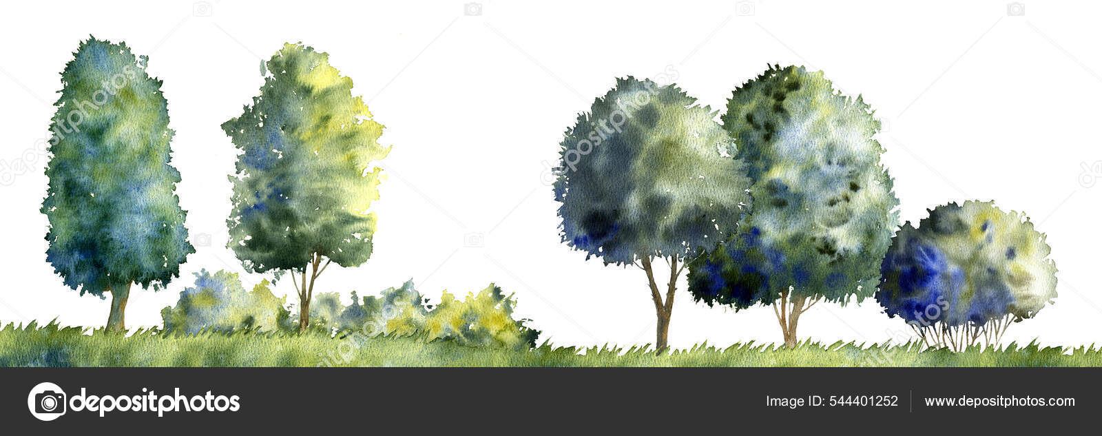 Watercolor drawing summer landscape — Stock Photo © cat_arch_angel ...