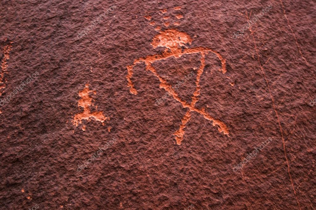 Indian rock painting monument valley USA. Textura — Foto de stock ...