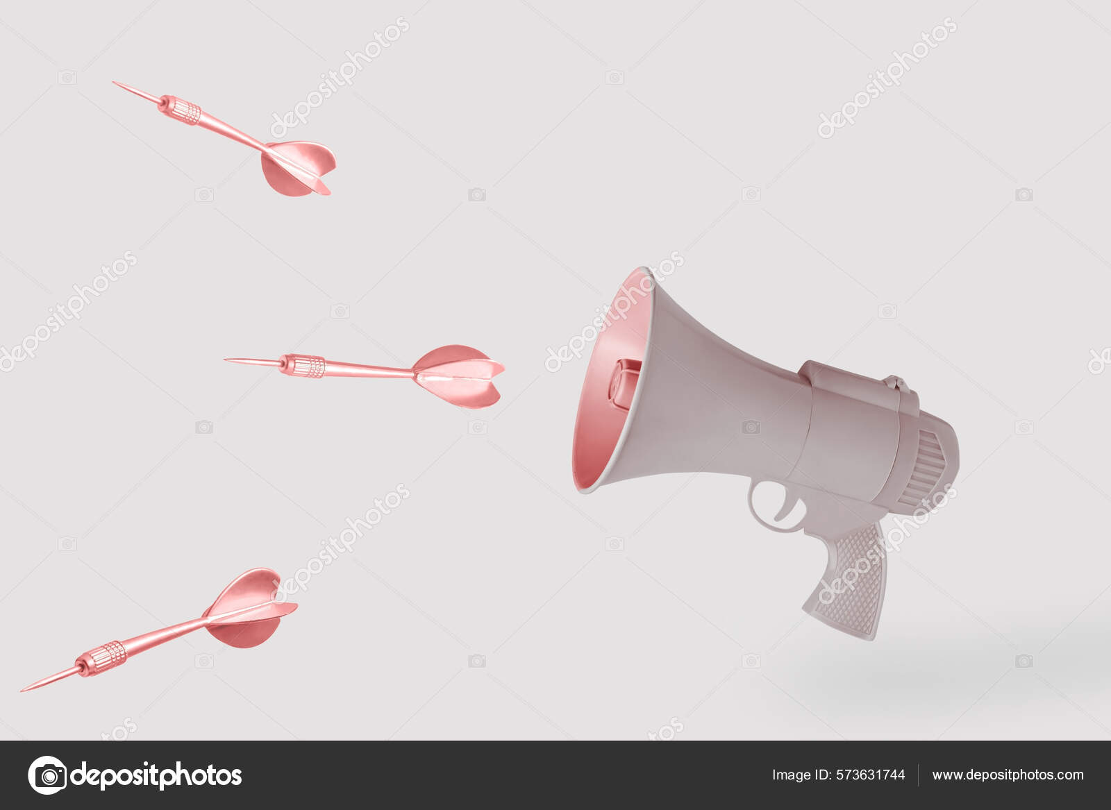 Copper Arrows Beige Gun Megaphone Isolated Pastel Background Copy Space ...