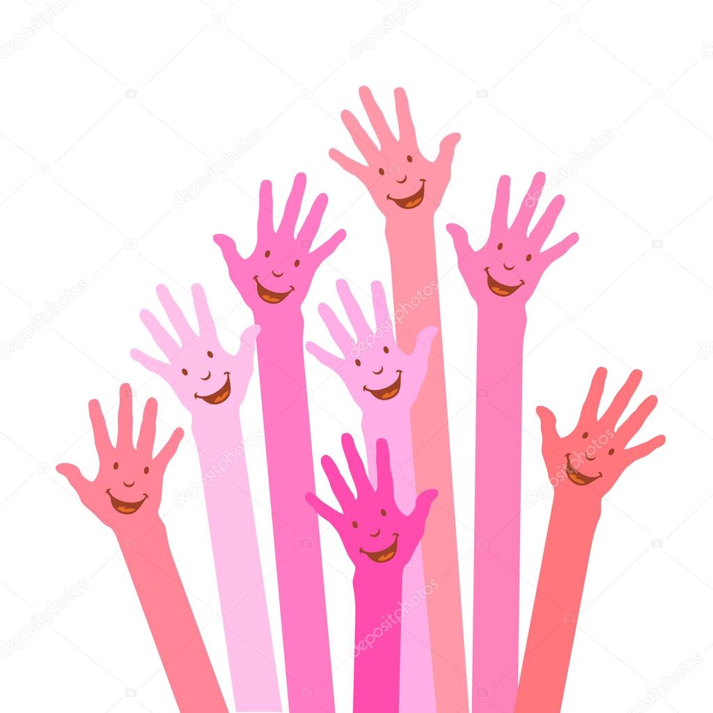 Pink colorful up hands Stock Vector Image by ©tackgalich #29098411