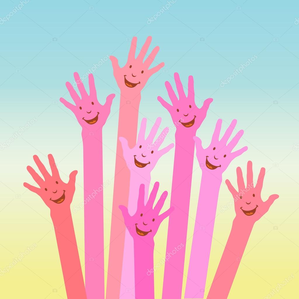 Pink colorful up hands Stock Vector Image by ©tackgalich #29098635