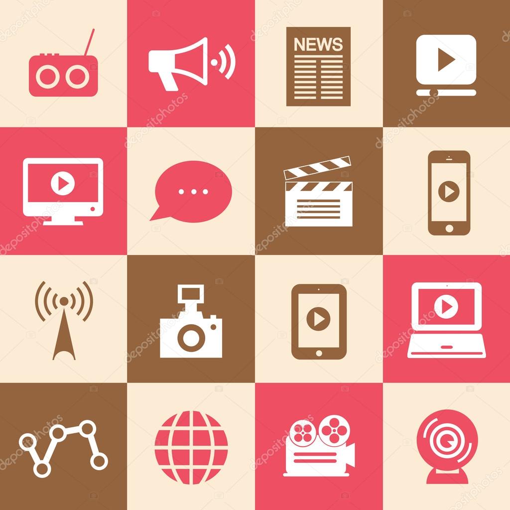 Conjunto de símbolo de medios Vector de stock #41506887 de ©tackgalich