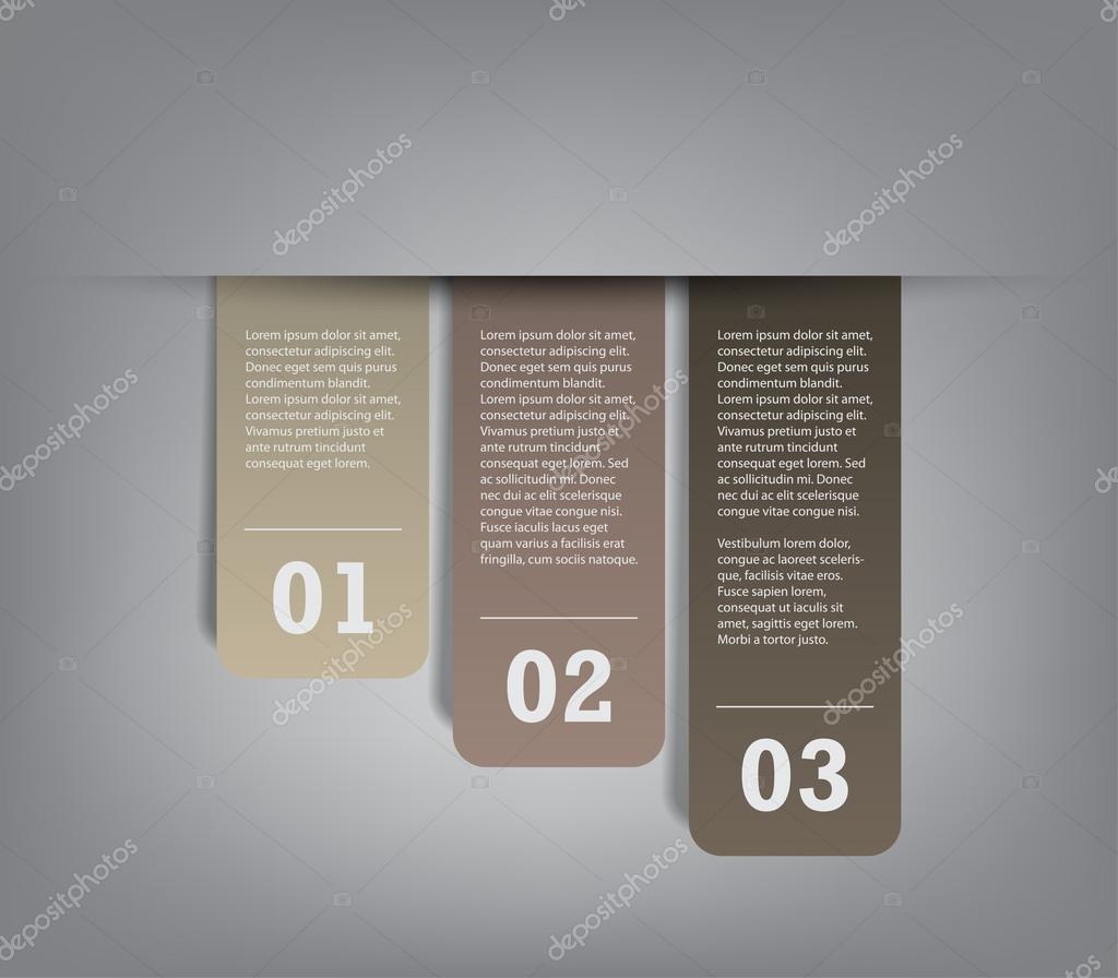 Three paper banners template for step presentation Stock Vector Image ...
