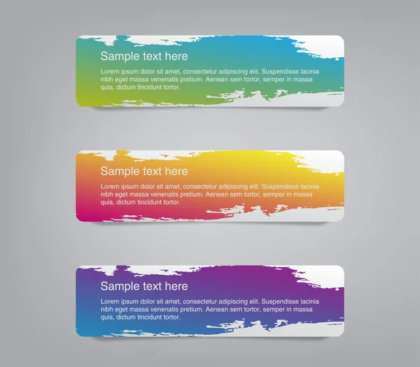 Three colorful vector stickers - labels - tags with a brush stroke hand ...