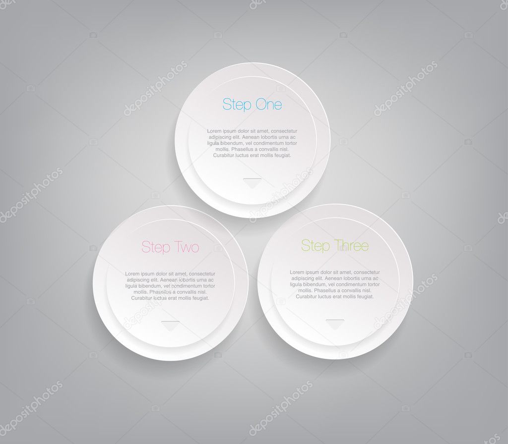 Three paper banners template for step presentation Stock Vector by ...