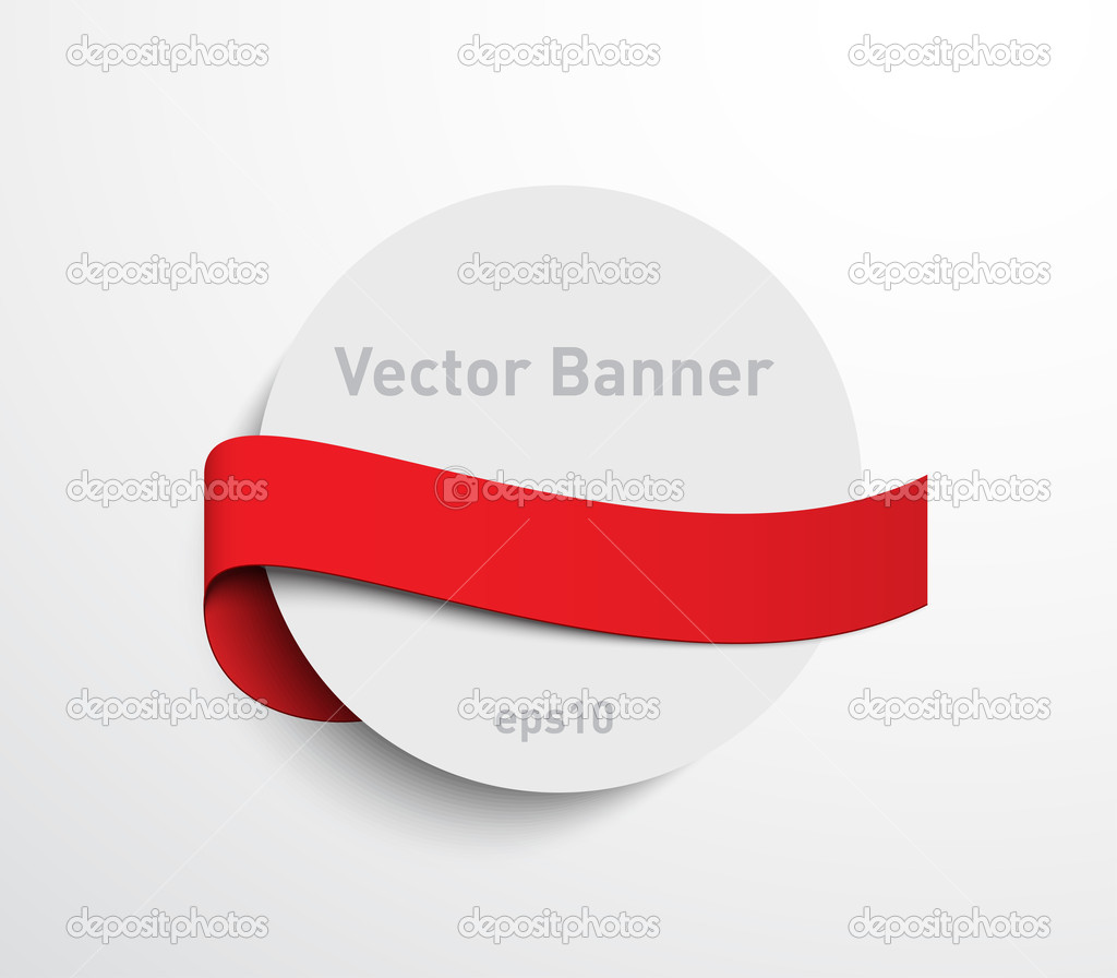 Paper card banner with ribbon for websites or business design Stock ...