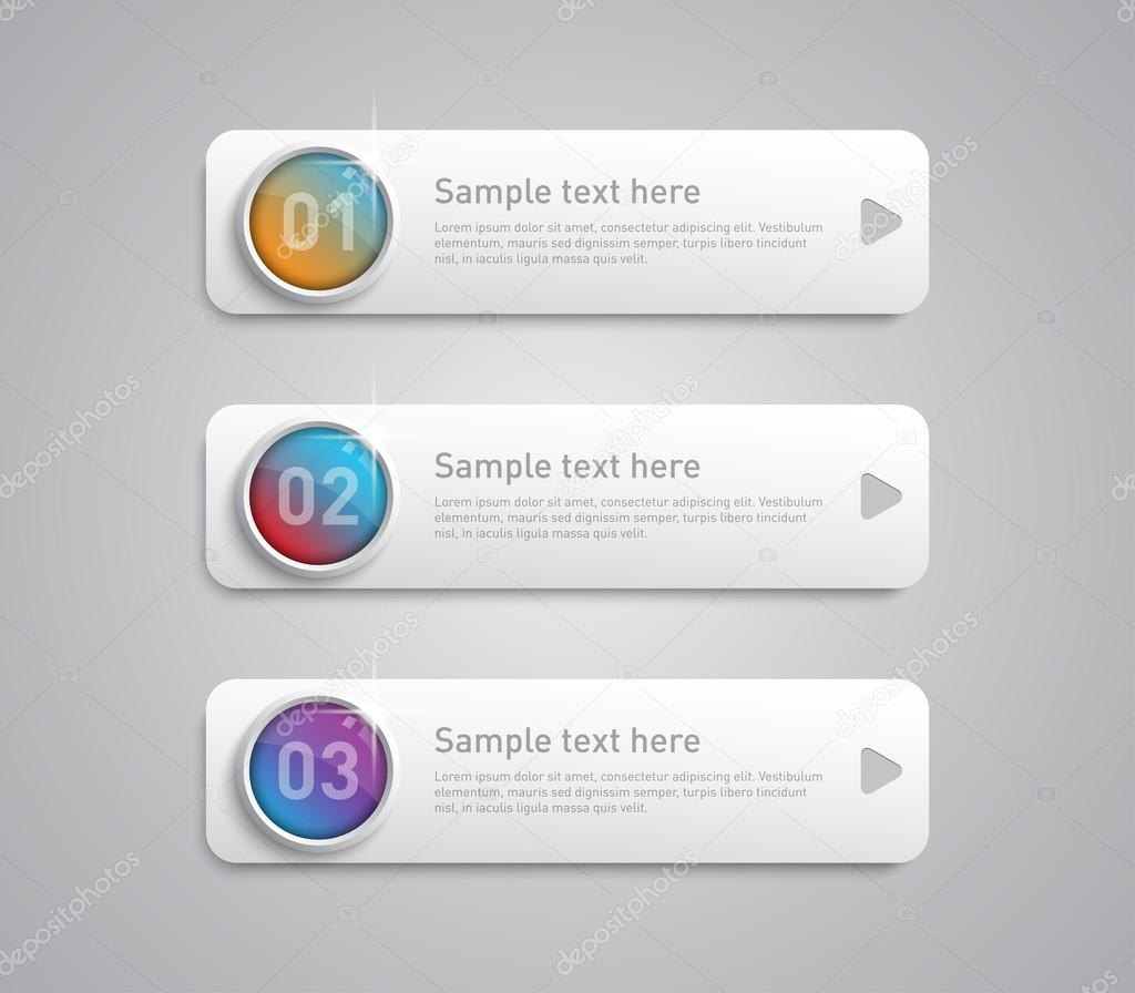 Set of paper tags , labels , banners with shiny silver metallic ring ...