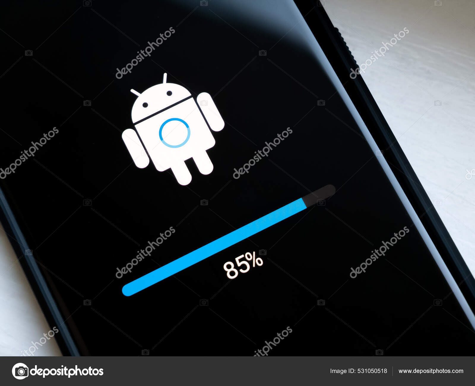Android Phone Update Installing Loading Screen Smartphone Display ...